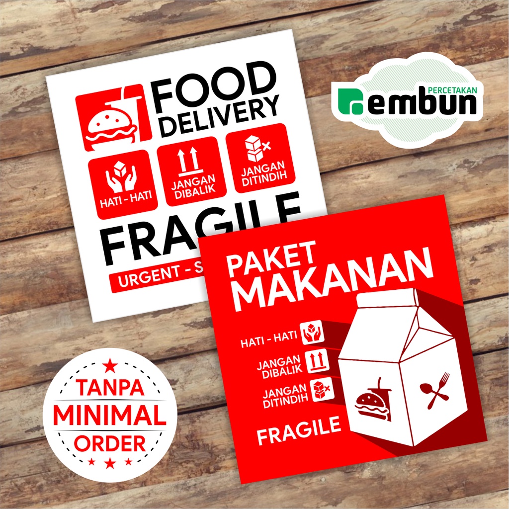 Jual Stiker FOOD DELIVERY Fragile PENGIRIMAN MAKANAN | Shopee Indonesia
