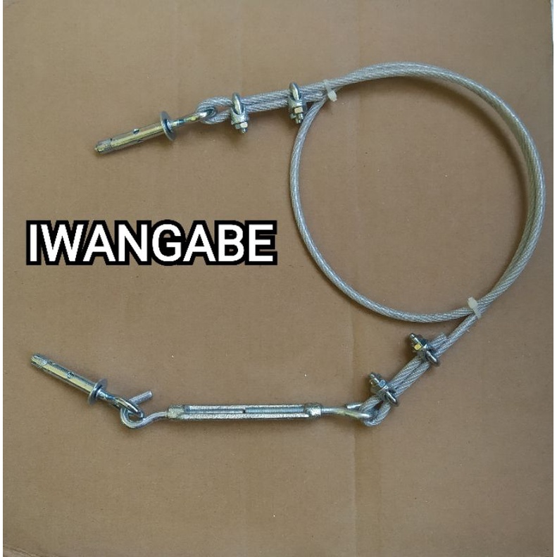 Jual Paket tali kawat seling sling jemuran kuat dilapisi pvc 6mm tahan ...