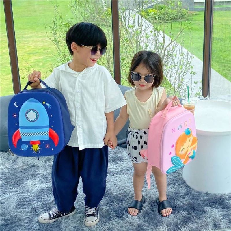 Jual aneka tas dan tempat pensil 3D roket dino mermaid tas 3d anak TK ...