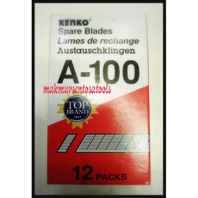 Jual ISI CUTTER KECIL/REFILL SPARE BLADES SMALL A100 KENKO ORI PERPACK | Shopee Indonesia