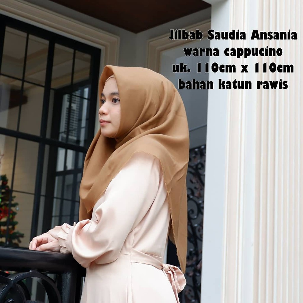 Jual Jilbab Saudia Ansania polos Warna capucino | Shopee Indonesia