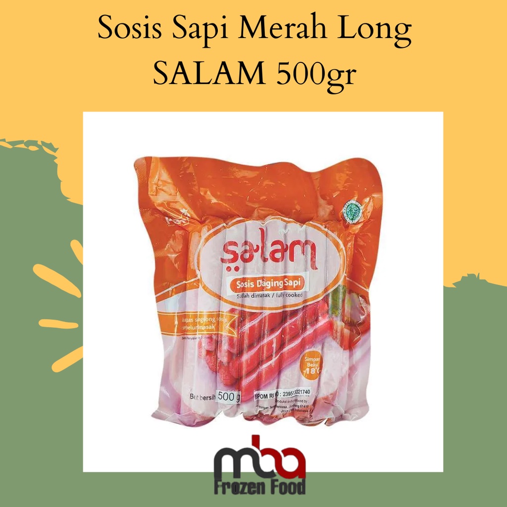 Jual Sosis Sapi Merah Long SALAM 500gr - FROZEN FOOD | Shopee Indonesia