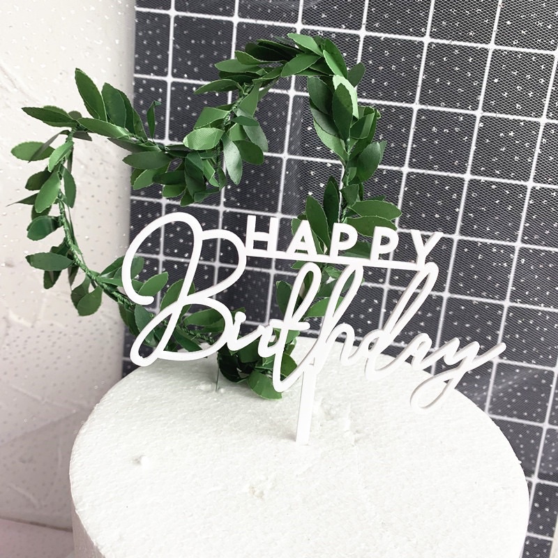 Jual cake topper acrylic HBD different font / topper kue / topper ...