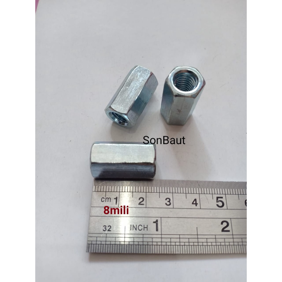 Jual Mur 12 panjang M8x24 Long Nut M8 8mm | Shopee Indonesia