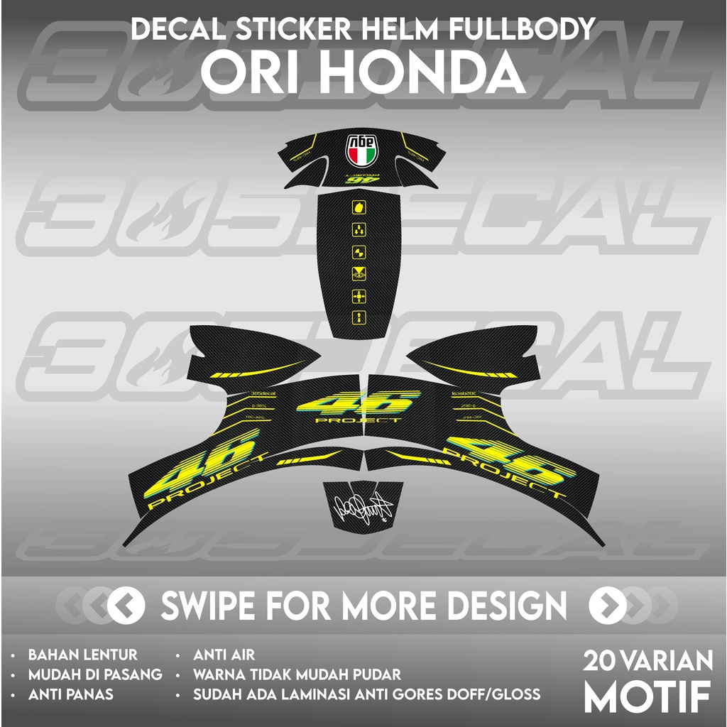 Jual Sticker decal helm Ori Honda Part 1 | decal helm | decal sticker ...