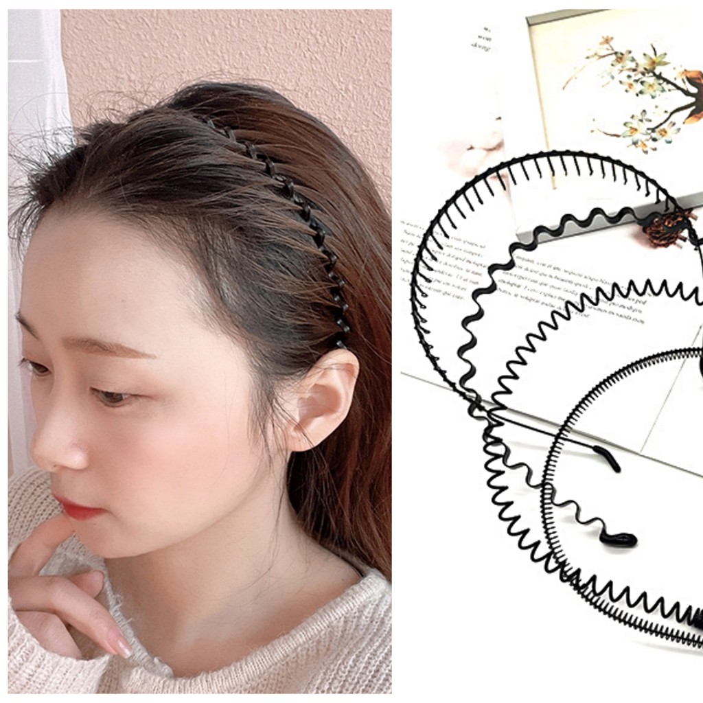 Jual Bando Spiral Hitam Gaya Korea Fashion Wanita Dan Pria Import ...