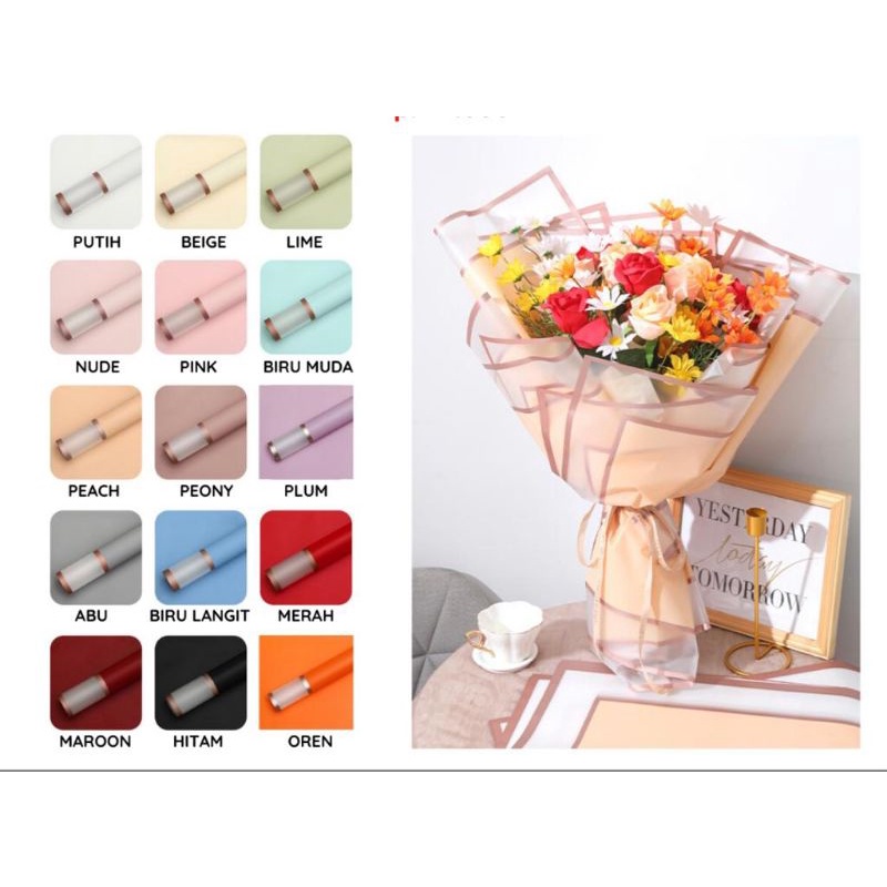 Jual CELLOPHANE / KERTAS BUNGA / WRAPPING PAPER BUNGA | Shopee Indonesia