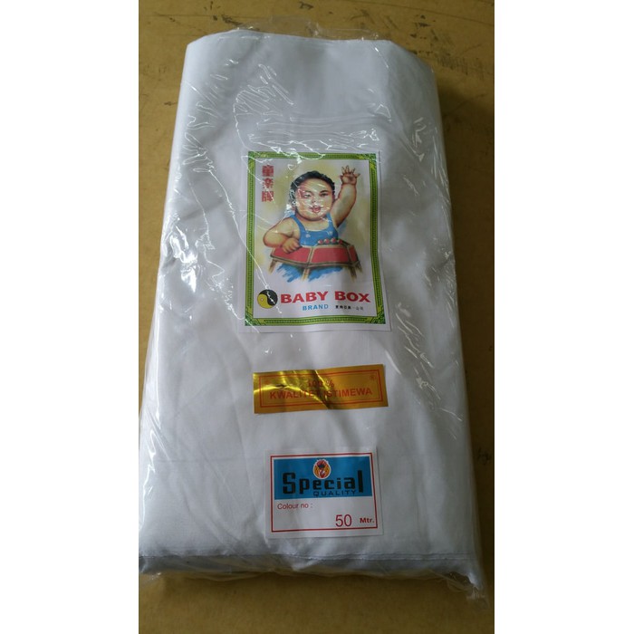 Jual BAHAN BELACU BABY PUTIH / KAIN BLACU TIPIS MERK BABYBOX (Per Roll ...