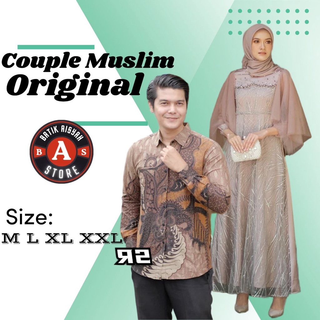 Jual Baju Gamis Couple Pasangan Brukat outfit Kondangan Wanita Kekinian ...