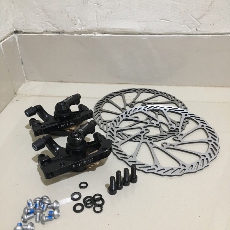Jual Rem Cakram Mekanik Kaliper Rotor Sepeda Set Disc Brake ODESSY ...
