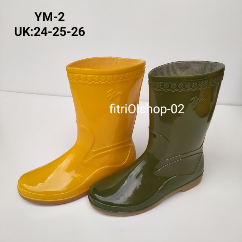 Jual Sepatu Boots Karet Pendek Wanita Anti Air Boots Yumeida YM2 ...
