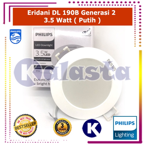 Jual PHILIPS LED Downlight DL190B ERIDANI 3.5w 3.5 Watt 3" (Putih) | Shopee Indonesia