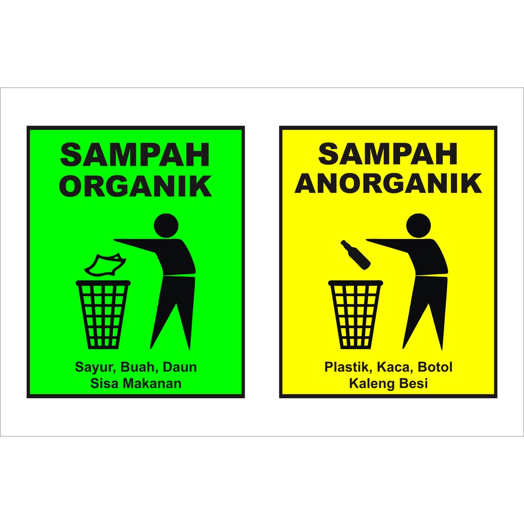Jual Stiker / Label Stiker Penanda Tempat Sampah infeksius dan non ...