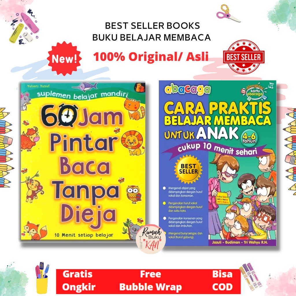 Jual Buku ABACAGA - 60 JAM PINTAR BACA TANPA DI EJA , ABACAGA cara ...
