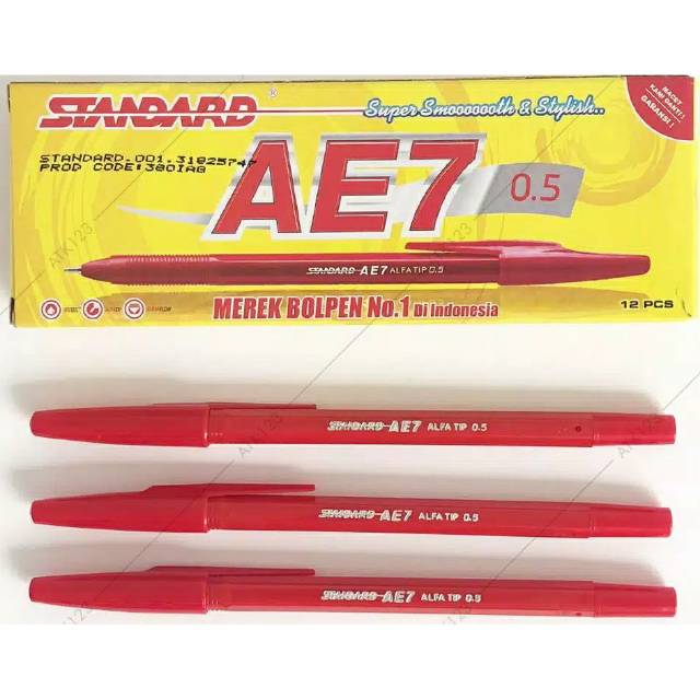 Jual Pulpen Standard AE7 Merah | Shopee Indonesia