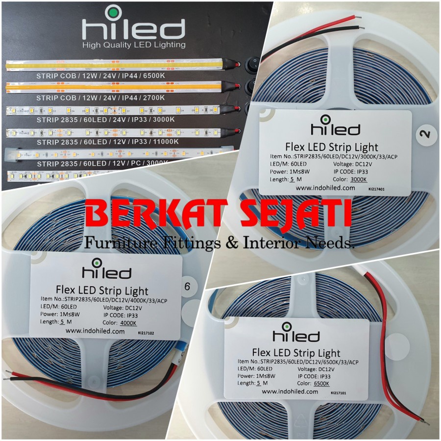 Jual HILED HI LED Strip 2835 ip33 12v Mata Kecil Indoor 3000K 4000K ...