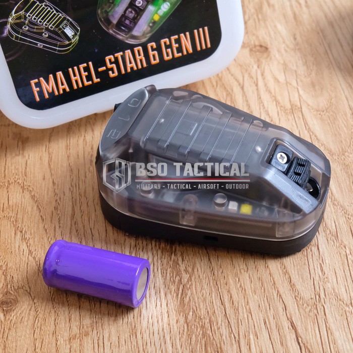 Jual FMA Helstar 6 Gen 3 Tactical Helmet Light Green LED Blitz IR ...