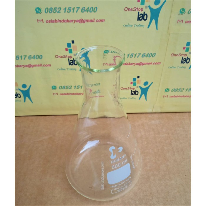 Jual DURAN Erlenmeyer glass NN 500 ml Labu Erlenmeyer leher kecil ...