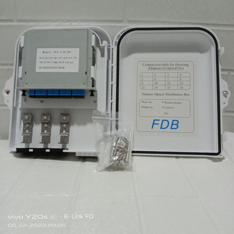 Jual odp 8 core lengkap splitter box 1:8 / odp mini / fat fiber optik ...