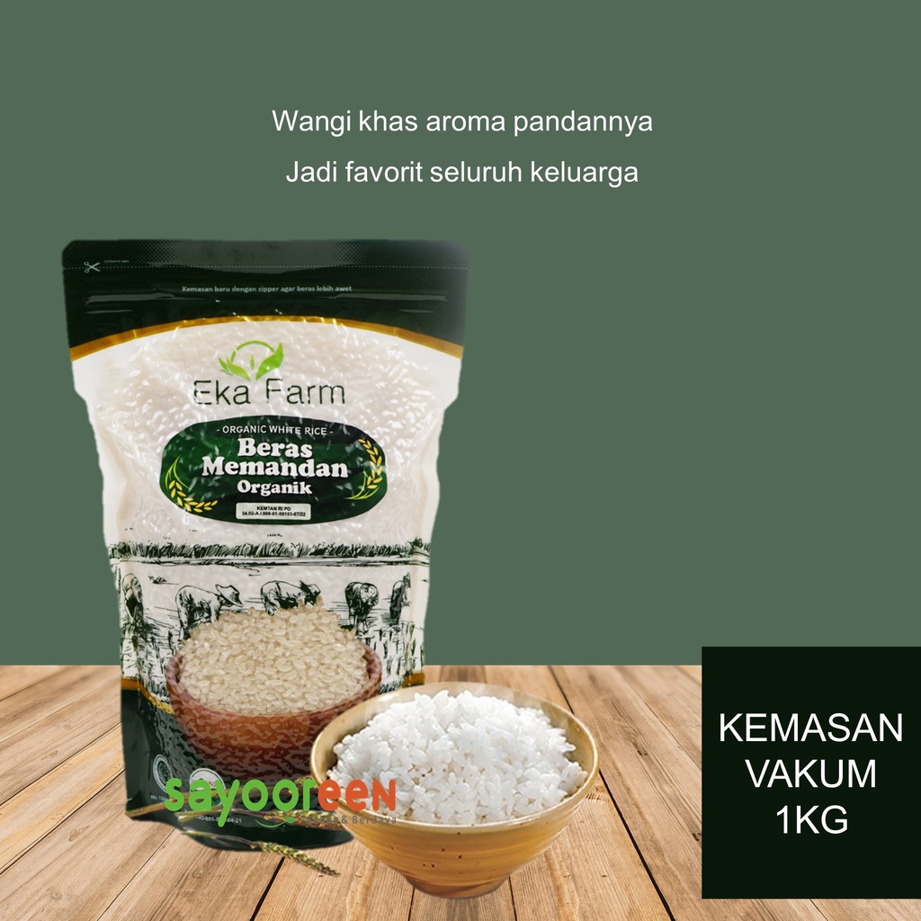 Jual Beras Pandan Wangi Organik - 1 Kg - Vakum - Eka Farm | Shopee Indonesia