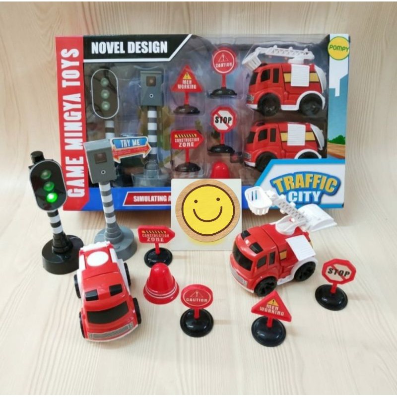 Jual Mainan Mobil Rambu Rambu Lalu Lintas Traffic City | Shopee Indonesia