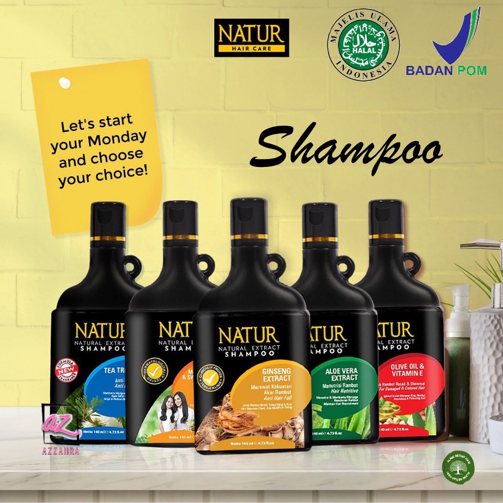 Jual Natur Shampoo Aloe Vera | Ginseng | Tea Tree | Moringa | Olive Oil | Shopee Indonesia