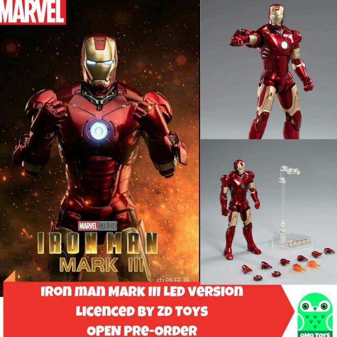 Jual (BISA COD) Marvel ZD Toys Ironman Mark 3 LED Version ironman MK 3 ...