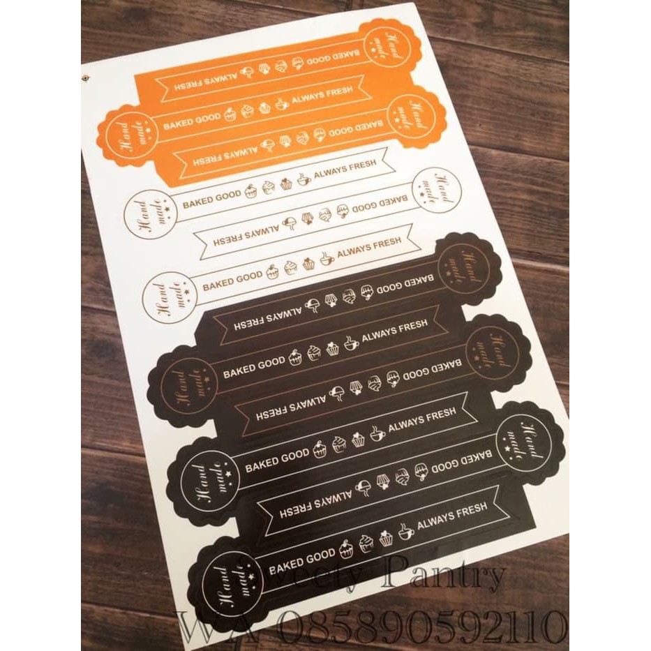 Jual stiker produk/sticker produk/stiker kemasan kue | Shopee Indonesia