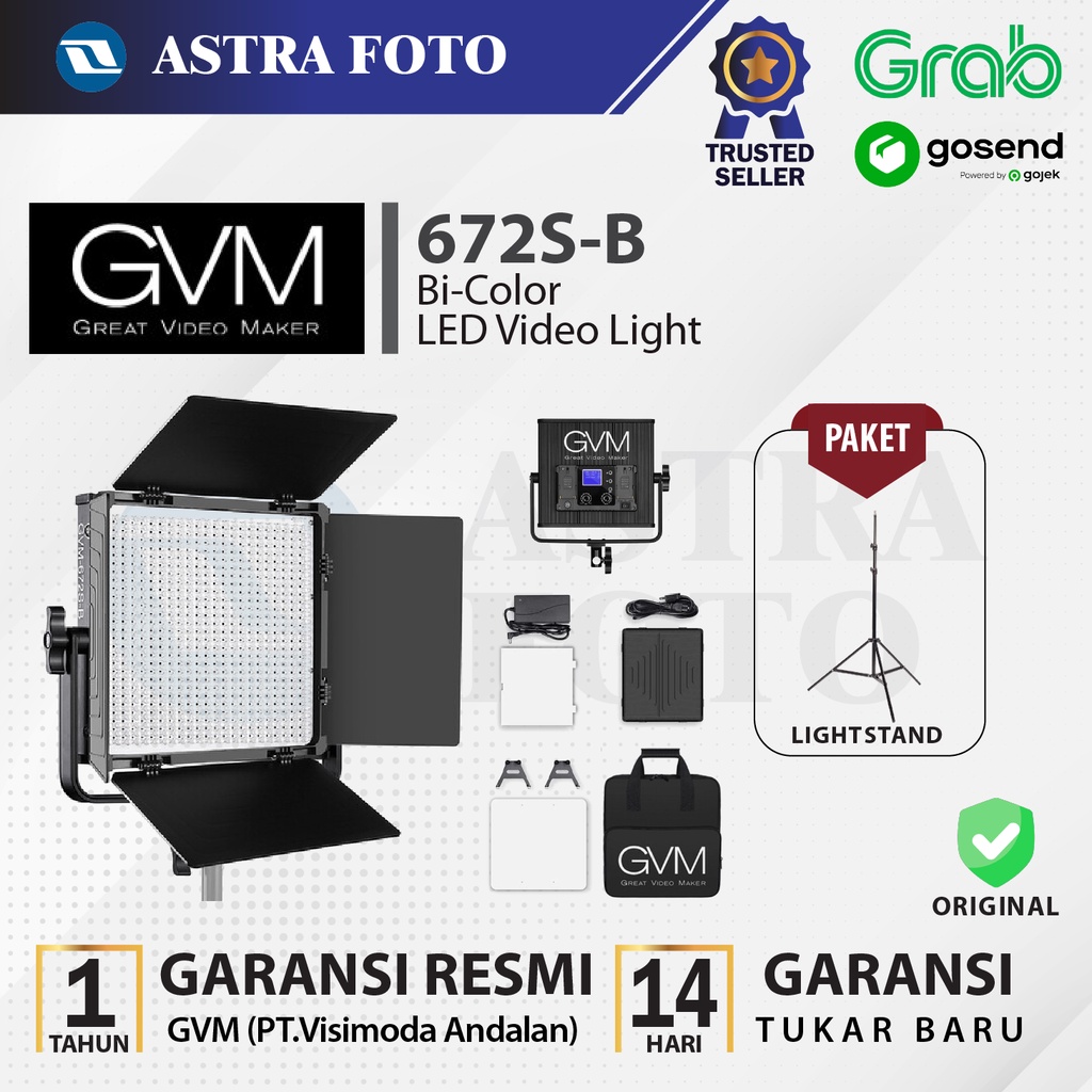 Jual Lampu Video GVM GVM-672S-B Bi-Color LED Light + LightStand | Shopee Indonesia
