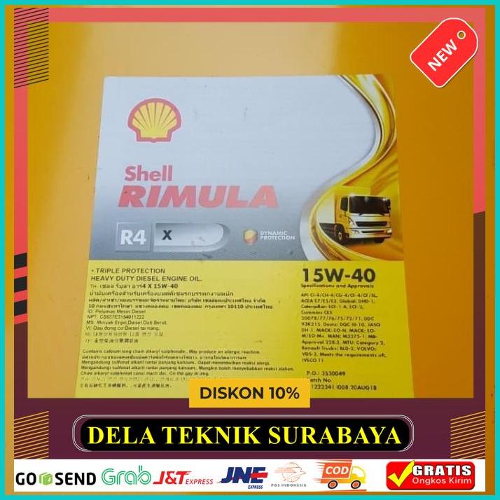 Jual ECERAN OLI MESIN DIESEL SAE 15W/40 API CI-4 SHELL RIMULA R4X ...