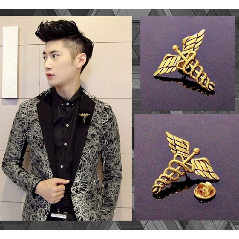 Jual Metal Golden Medic Medical Pin Badge Bros Jas Kameja Tuxedo Mens ...