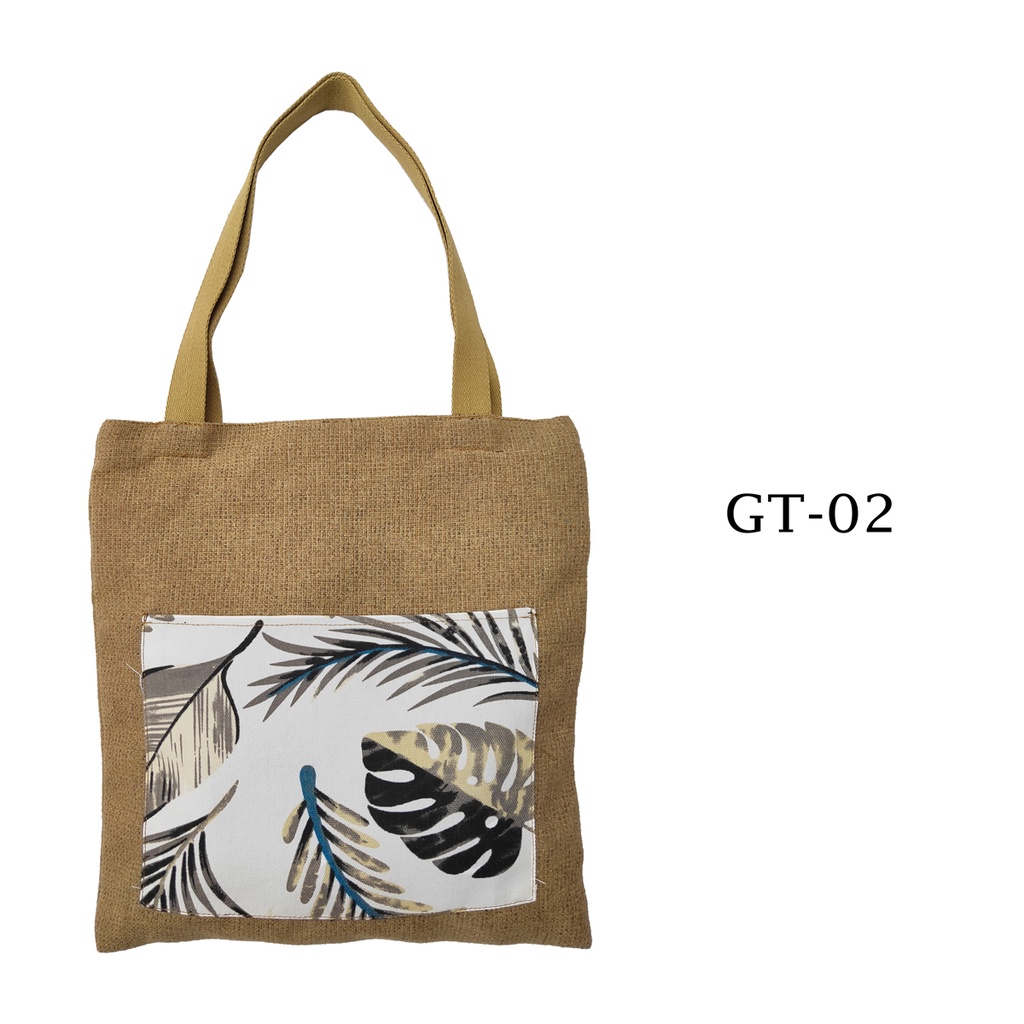 Jual Tote Bag Goni Gail Dengan Kantong Depan Tas Tote 40x34cm Motif GT ...