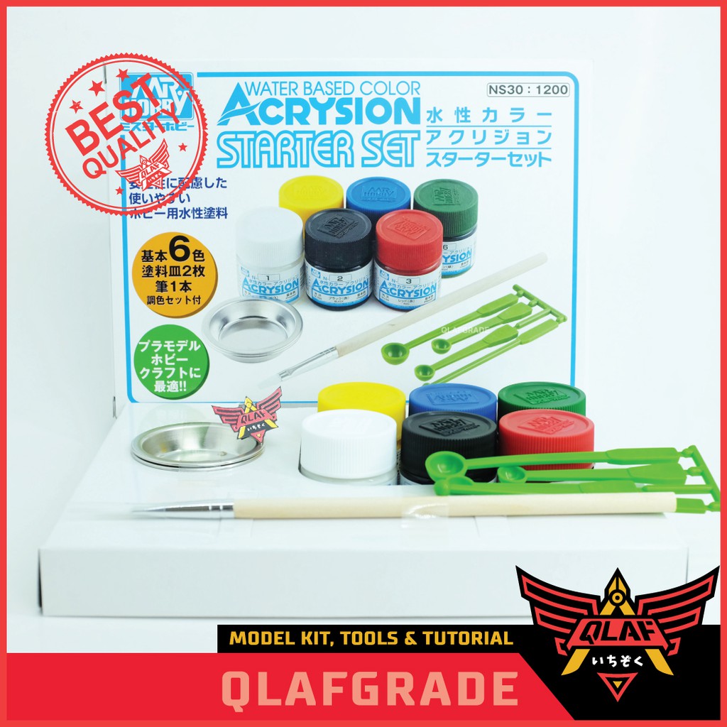Jual Acrysion Starter Set - Model Kit Cat Kuas Airbrush Gundam Mr hobby | Shopee Indonesia