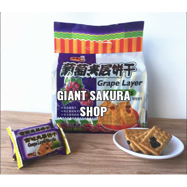 Jual Bairong Grape Layer Biscuit / biskuit impor / snack impor ...