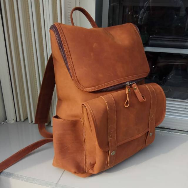 Jual Tas Ransel Kulit Sapi Asli Crazy Horse Laptop Backpack Leather ...