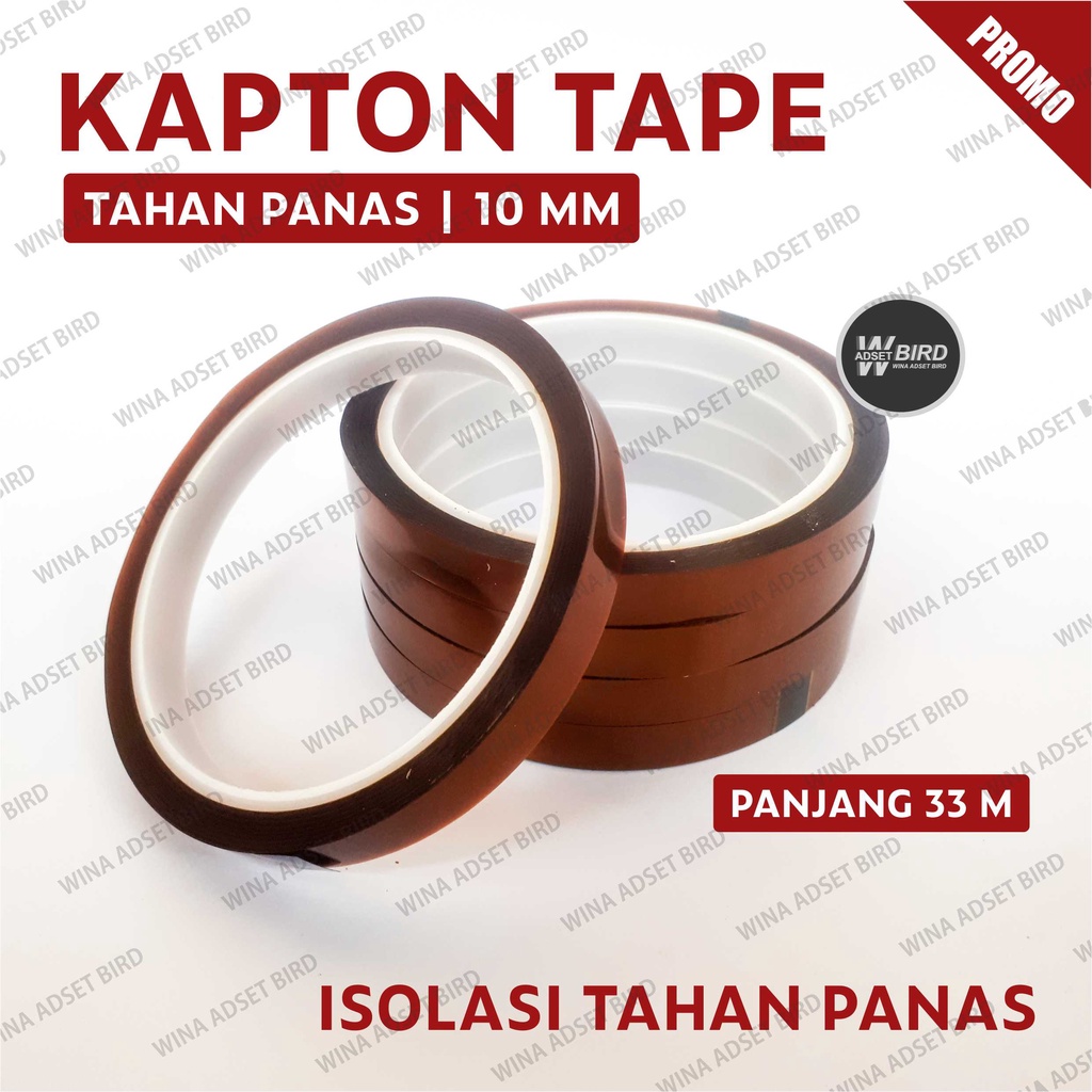 Jual ISOLASI TAHAN PANAS ISOLATIP ANTI PANAS KAPTON TAPE POLYIMIDE 10 ...