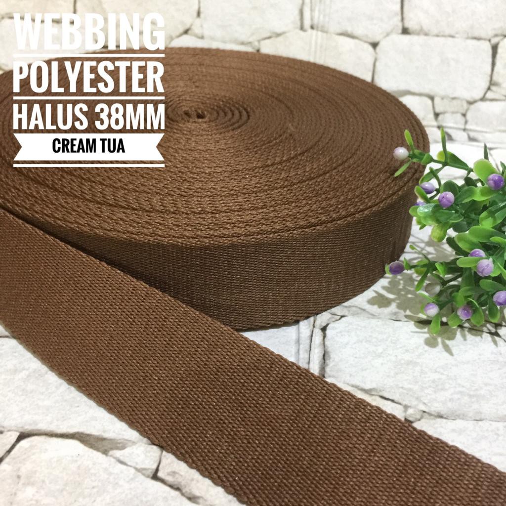 Jual CREAM TUA Webbing Polyester Halus Tali Tas Ecer Meteran | Shopee ...