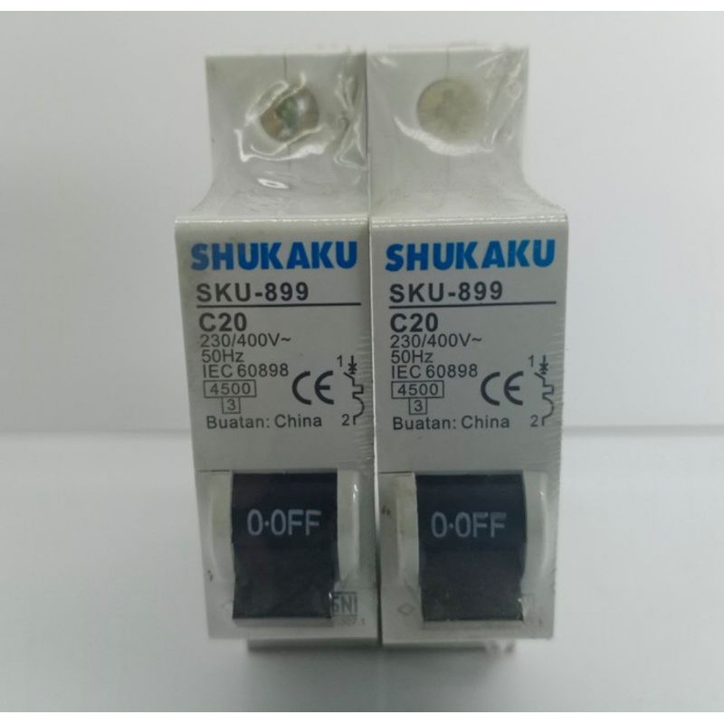 Jual MCB Shukaku 20A 1phase breaker 220v C20 | Shopee Indonesia