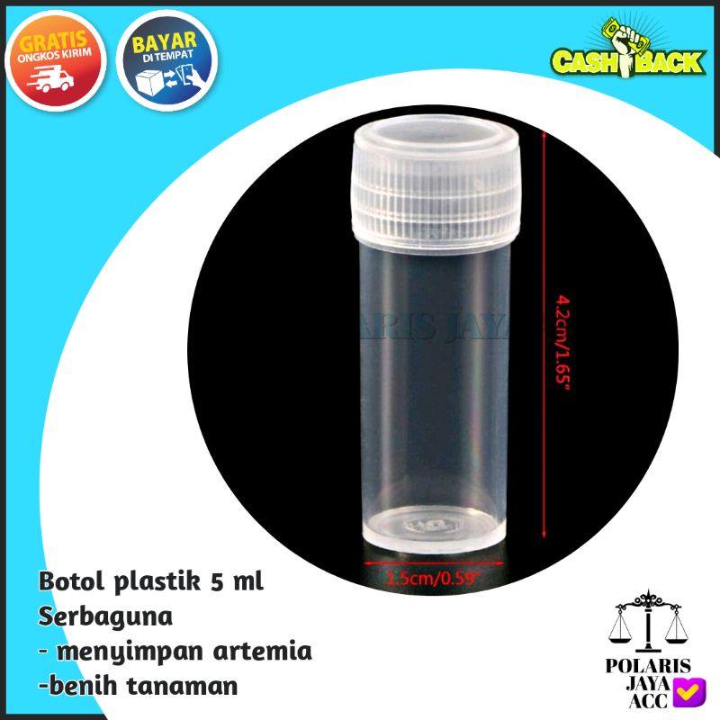 Jual BOTOL TABUNG TUBE 5ML PENYIMPAN BENIH ,ARTEMIA | Shopee Indonesia