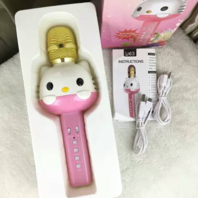 Jual Mic Karaoke U63 Hello Kitty | Shopee Indonesia