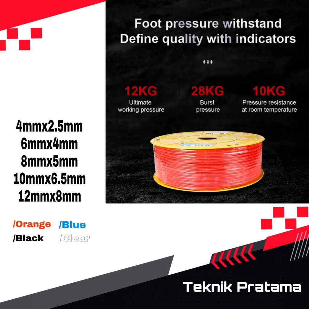 Jual Hose Pu Selang Pu (PollyUrethane) Ukuran OD 8mm x 5 mm Harga Permeter | Shopee Indonesia