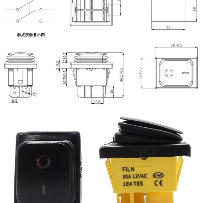Jual Saklar 12V 30A 4 Pin Kcd4 Tahan Air Rocker Switch Dengan Led Hitam ...