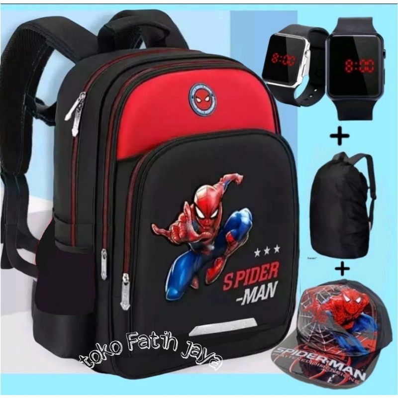 Jual tas anak laki - tas anak Spiderman - tas sekolah anak laki - tas anak cowok (BONUS JAM ...