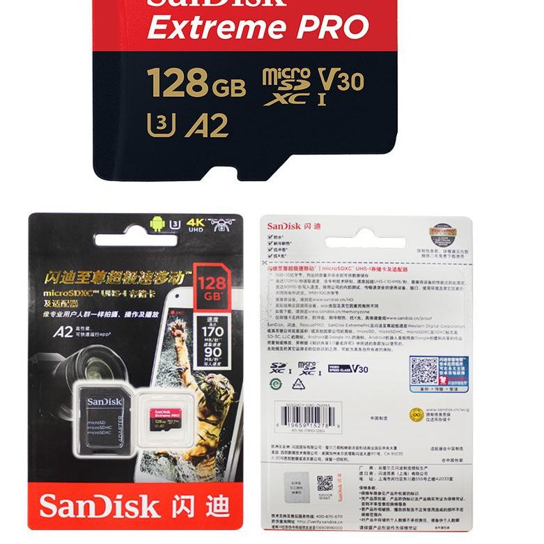 Jual Serbuuuu.. SanDisk Extreme PRO 32GB 64GB 128GB 256GB 512GB A2 Kelas 10 kartu UHS-I U3 ...