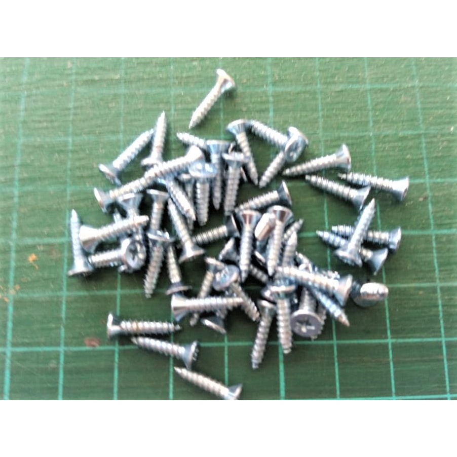 Jual Baut /Sekrup (Self Tapping Screws) F+AB #4 x 1/2" (20pcs) | Shopee ...