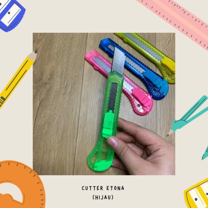 Jual Cutter Warna Pastel Neon Kater Pisau Pemotong kertas serbaguna ...