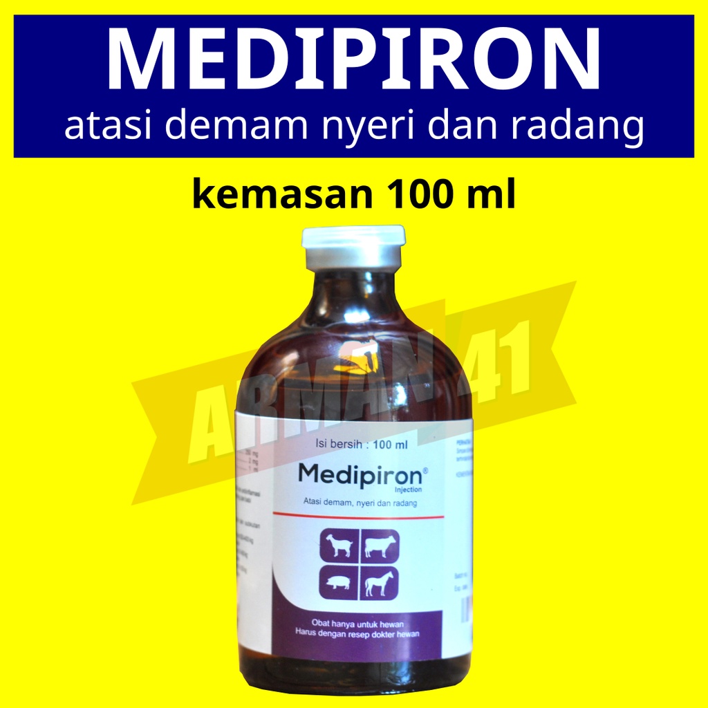 Jual Obat Demam Nyeri Radang Sapi Kambing Babi Kuda MEDIPIRON kemasan ...