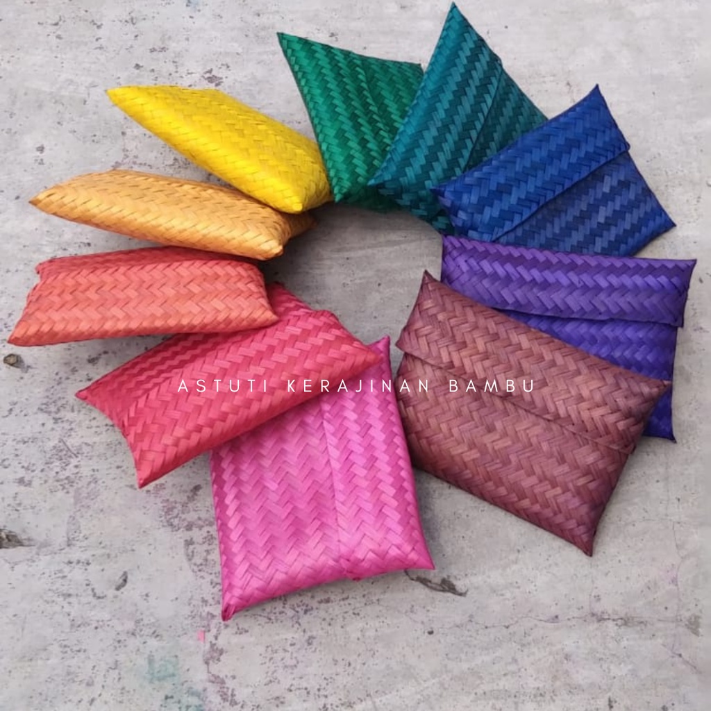 Jual Dompet Bambu Lancip L Warna 27x15 cm/ dompet anyaman bambu/ dompet ...