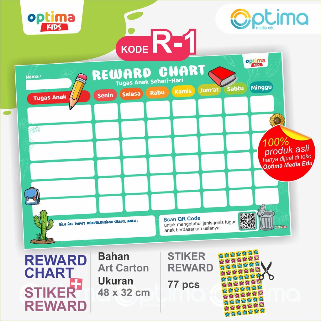 Jual POSTER REWARD CHART TUGAS ANAK + STIKER REWARD | Shopee Indonesia