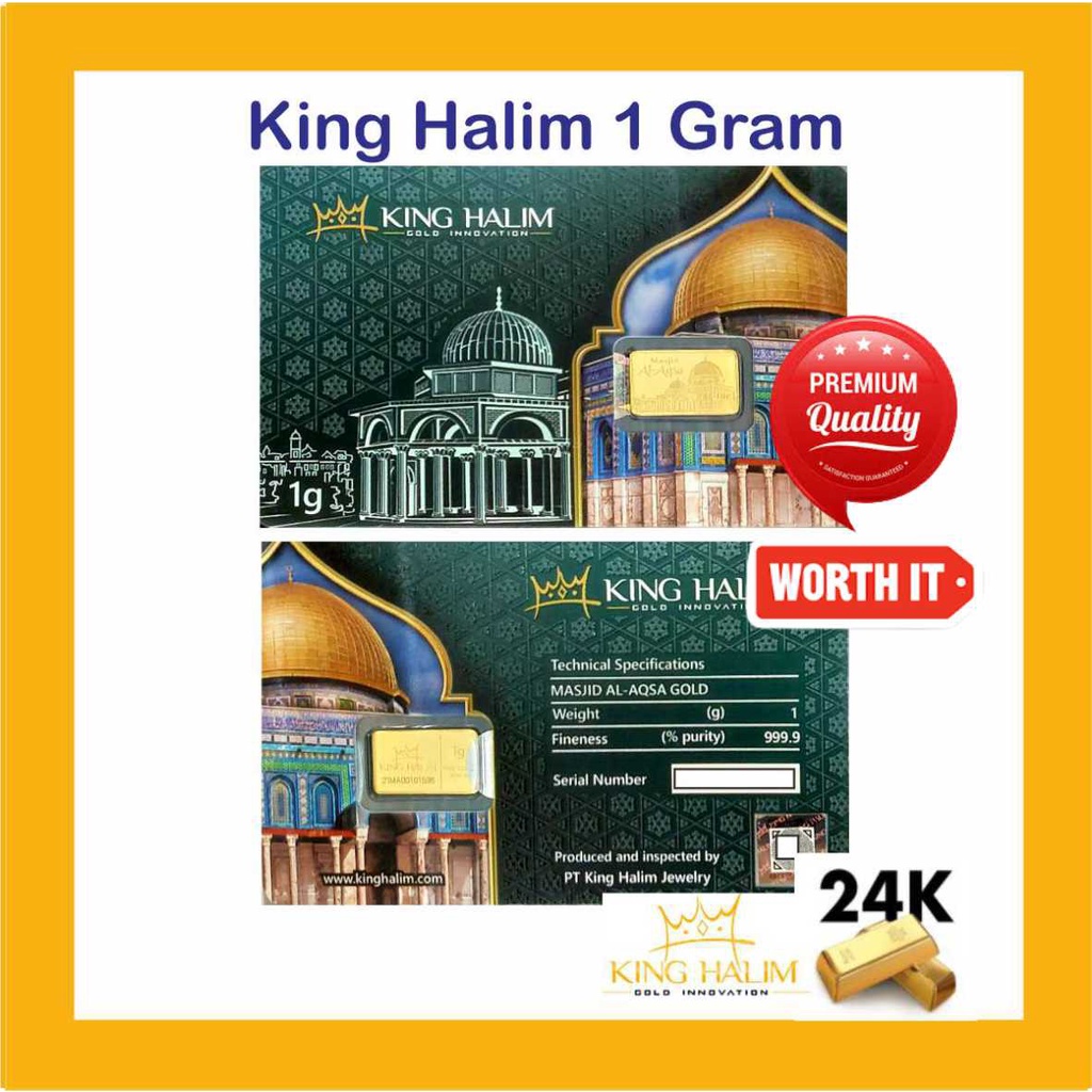 Jual LM Emas Logam Mulia King Halim 1 gram Certieye edisi Masjid Al ...